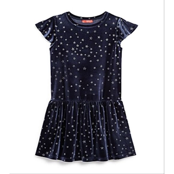 Aqua | Dresses | Aqua Girls Star Print Velvet Dress Navy Size Xlarge ...